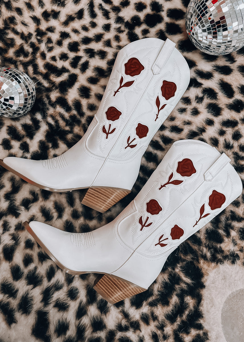 Arden Red Roses Western Boot – Better With Bubbli